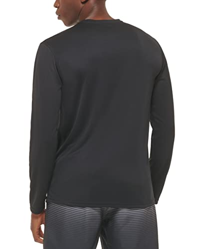 Calvin Klein Men's Standard Light Weight Quick Dry Long Sleeve 40+ UPF Protection Active Top, Black Logo, X-Large