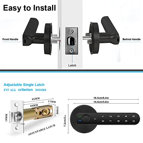 Fingerprint Door Lock, Smart Fingerprint Door knob-biometric Door Lock,with passcode keypad keyless Entry Door Handle,for Bedroom Home Hotel Office Apartment