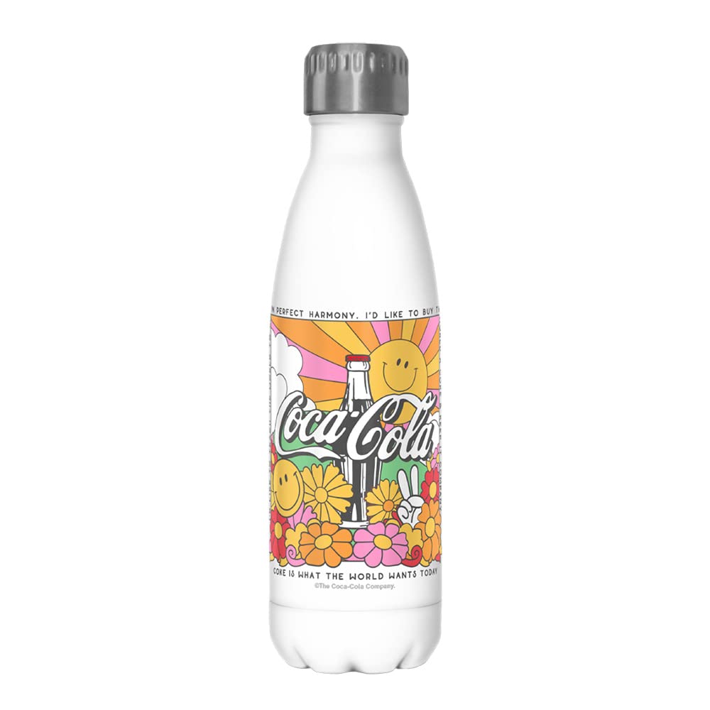 Coca-Cola Seventies 17 oz Stainless Steel Water Bottle, 17 Ounce, Multicolored