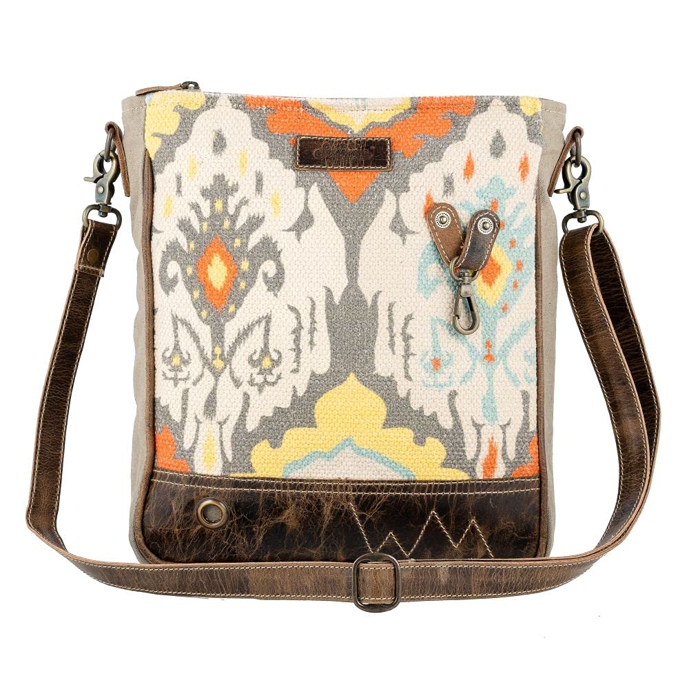 SIXTEASE Womens Shoulder Bag Vintage Style Shoulder Bags for Women - Made with Genuine Leather, Upcycled Canvas, or Hair On - Handmade, Adjustable Strap, Brass and Zinc Hardware - Sterling