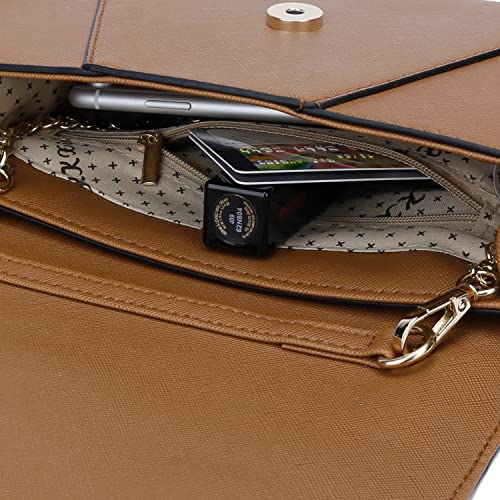 KKXIU Women Elegant Faux Leather Evening Envelope Clutch Purse Foldover Bags for Party Wedding Prom (A-Mustard)
