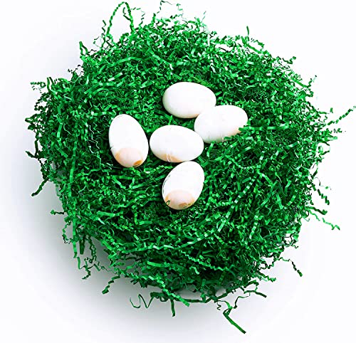 Easter Grass Green Crinkle Paper Shred Filler for Gift Wrapping, Basket Filling, Party Decoration, Basket Grass Stuffers(8 oz)