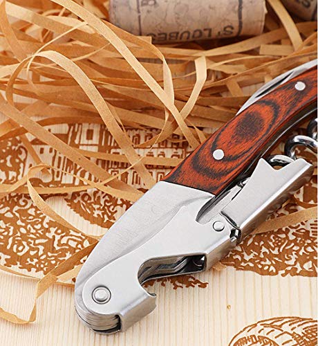 Professional Waiter Corkscrew Wine Key for Bartenders Set of 3,With Long Rosewood Handle Stainless Steel Handle Wine Opener for Bar Restaurant Waiters, Sommelier, Bartend