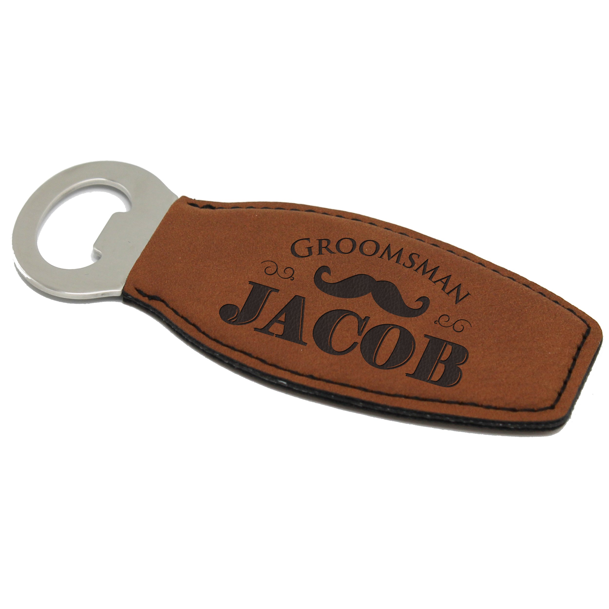 Custom Engraved and Personalized Beer Bottle Opener for Groomsmen Housewarming (Rust)
