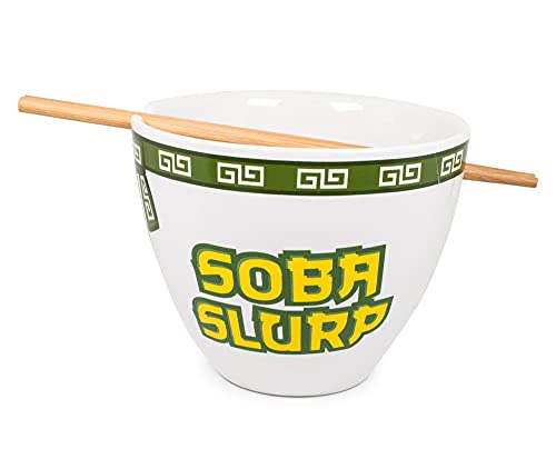 Bowl Bop Soba Slurp Japanese Dinnerware Set | 16-Ounce Ramen Bowl, Chopsticks