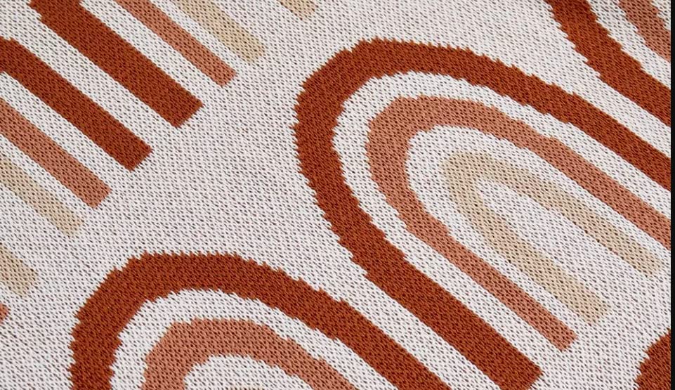 COCOAbi Baby Blanket in Retro Rainbow | 100% Cotton Knit | Naturally Soft for Babies | Boho Colors & Pattern | Gentle Cotton Blanket | Eco-Friendly Material | Beautiful Baby Gift | 32” x 38”