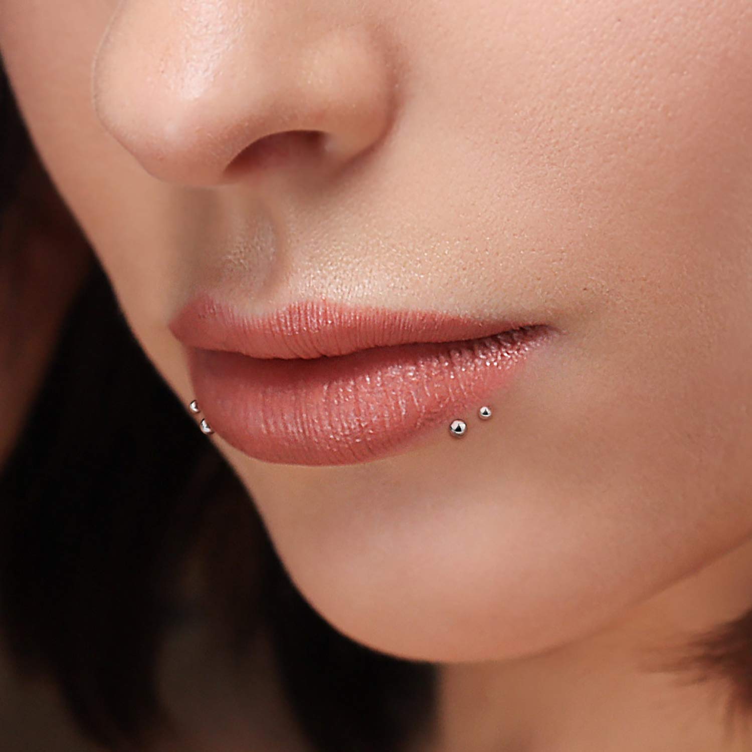 BodyJ4You Labret Stud Tragus Earring 18G Threadless Push In Goldtone Steel Helix Monroe
