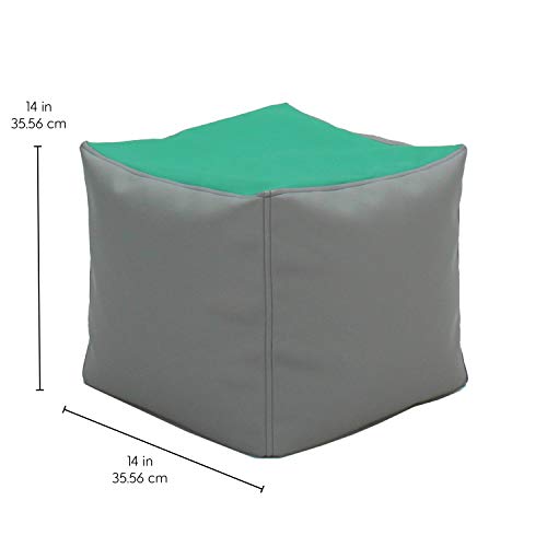 Factory Direct Partners 13043-CT SoftScape 14" Square Bean Bag Poufs for Kids (2-Piece Set) - Contemporary