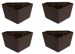 ProFurnitureParts 1.75" Tall Triangle Corner Sofa Legs, Brown Color, Set of 4, HDPE Plastic