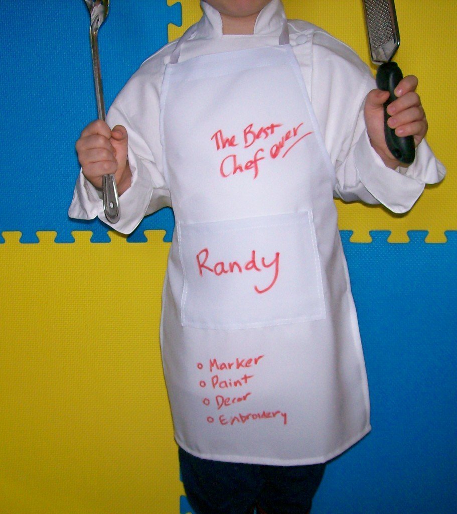CHEFSKIN Set of 3 White Fabric Apron to Decorate with Marker, Paint, Iron on or Embroidery for Kids Small 4-8 Years