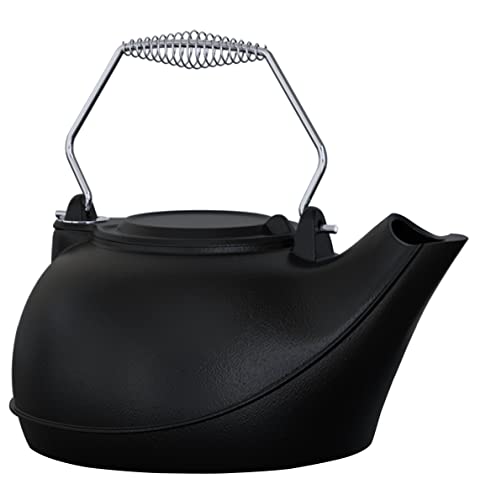 Fire Beauty Humidifying Iron Kettle,Stove Humidifier,Wood Stove Kettle,Cast Iron,Chrome handle