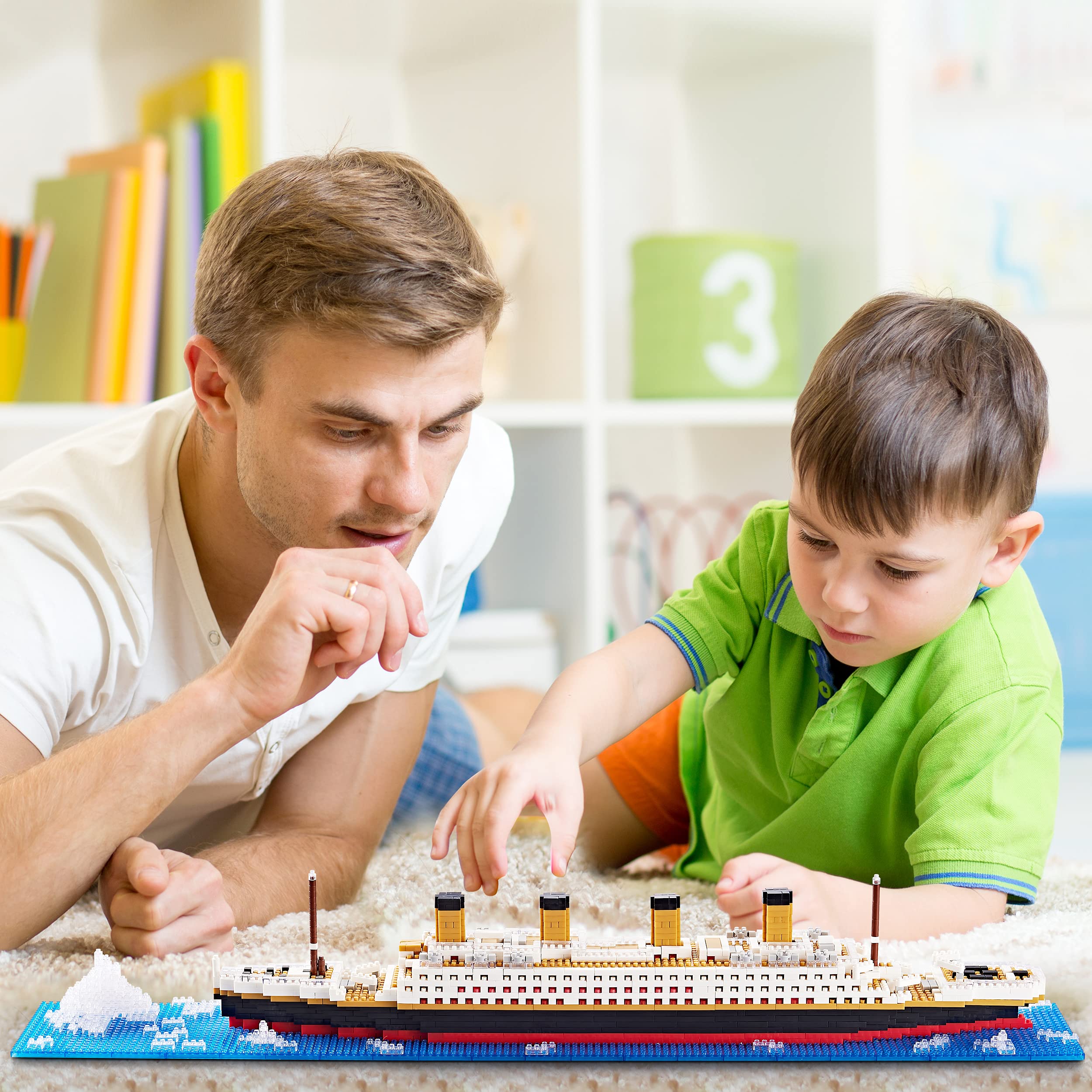 Micro Mini Blocks Building Set Architecture Titanic Cruise Ship Modle Kit, a DIY Mini Bricks for Adults and Toys Presents for Kids 1872 PCS