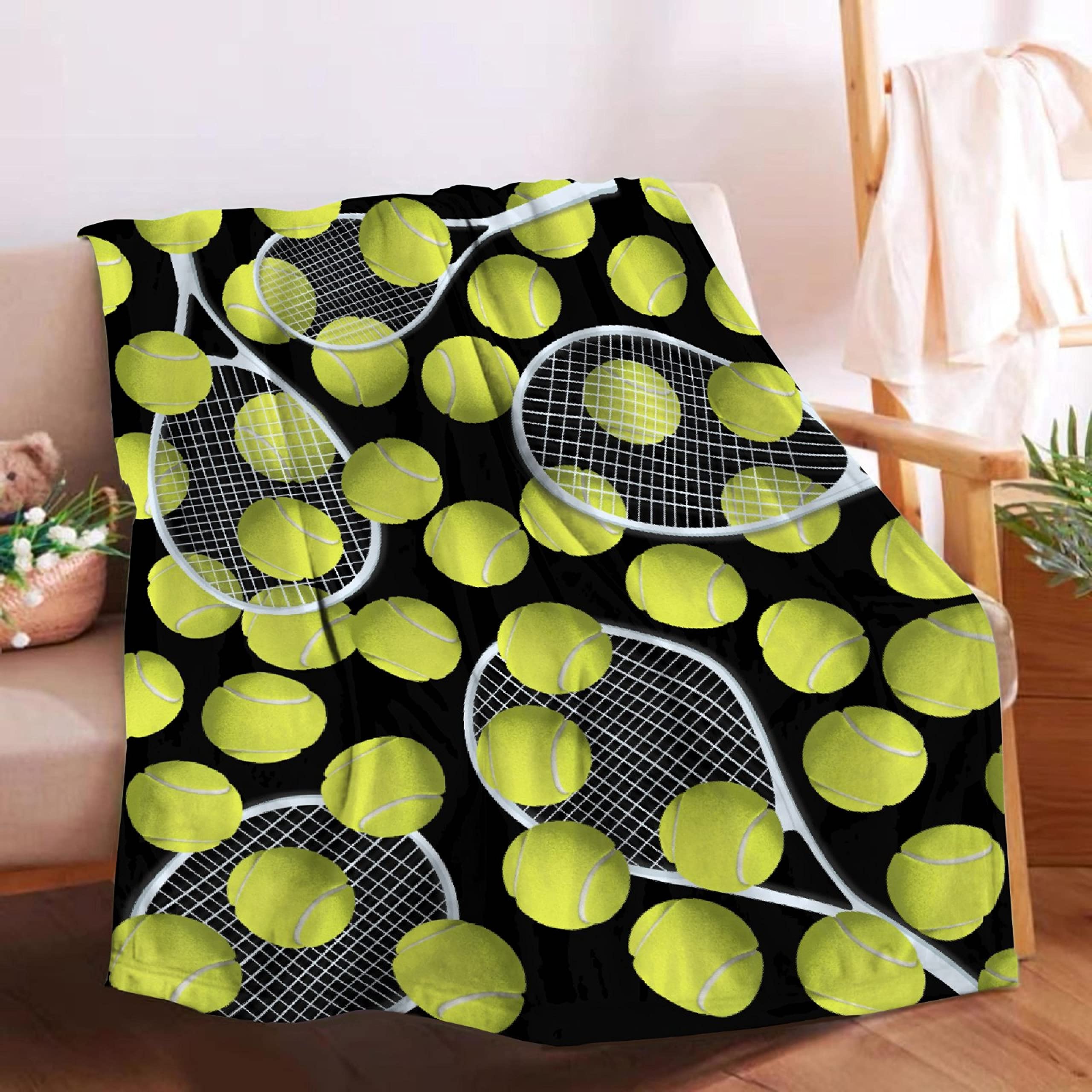 Softerhug Blanket Tennis Soft Cozy Throw Lightweight Microplush Blankets for Couch Bed Sofa All Season Warm-60"x50" Twin for Teen