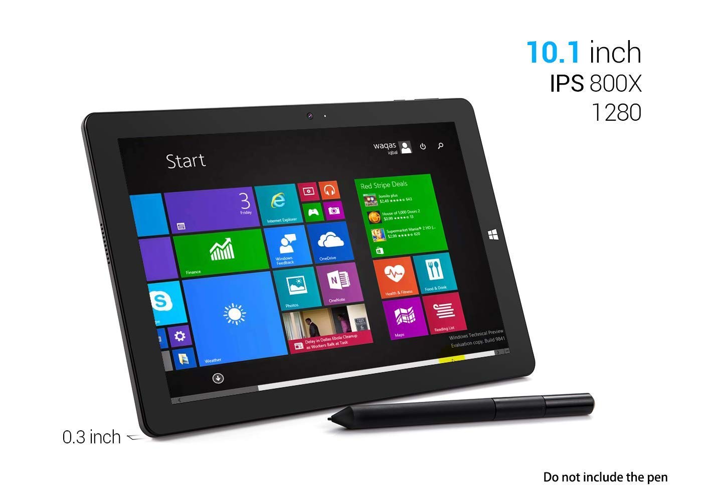 AWOW 10.1 Inch Windows 10 Tablet 2-in-1 Touchscreen Mini Laptop with Detachable Keyboard/IPS 1280x800 /4GB RAM /32GB ROM/Dual Webcam/Bluetooth 4.2/WiFi/HDMI/Micro SD