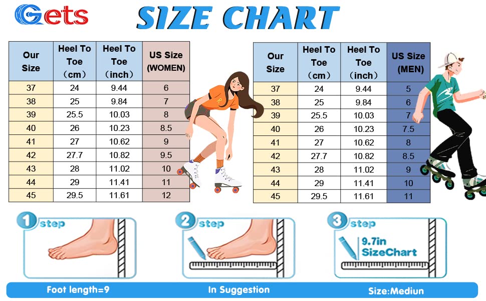 Gets Women's Roller Skates PU Leather High-top Roller Skates Four-Wheel Roller Skates Shiny Roller Skates for Girls Unisex (White Flash Wheel,US: 6)