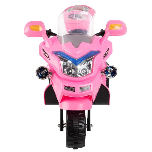 Lil' Rider Electric Motorcycle for Kids – 3-Wheel Battery Powered Motorbike for Kids Ages 3-6 – Fun Decals- Reverse- and Headlights (Pink), Large