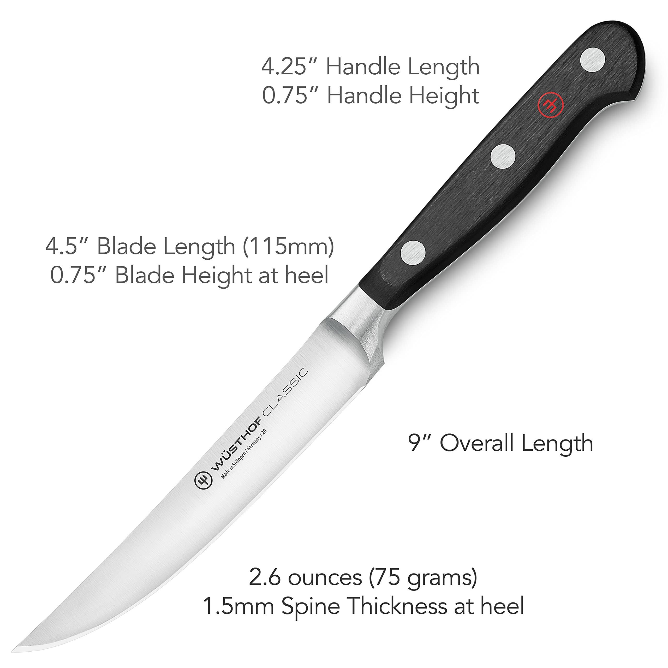 Wusthof Classic Steak Knife Set with Wood Case (4 Piece)