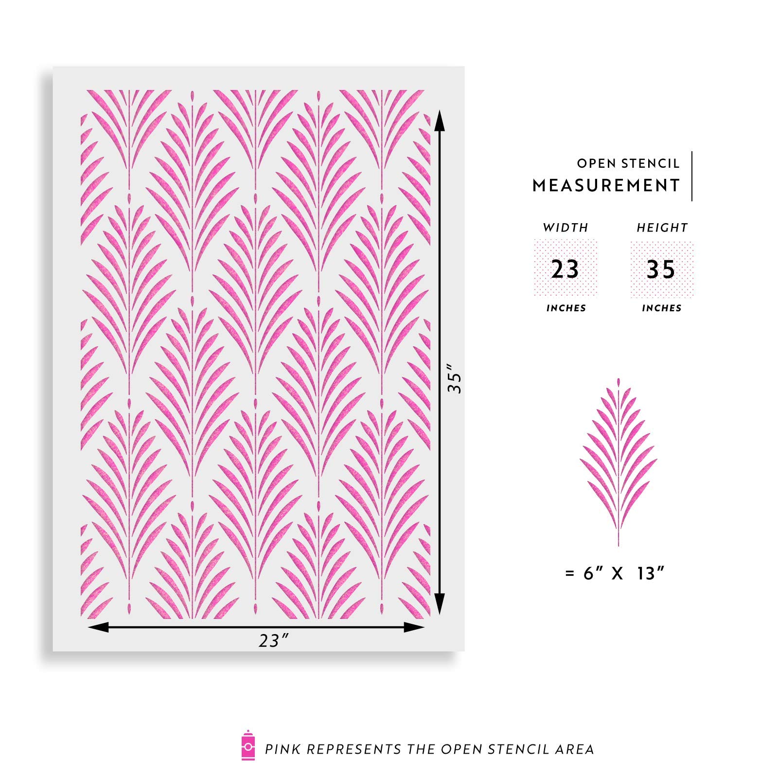 Fern Pattern Wall Stencil - Fern Wall Stencil, Stencils, Wall Stencil, Stencil for Painting - Wall Stencils for DIY Home Decor Projects