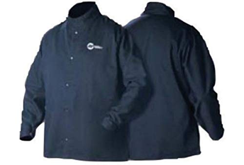 Miller Medium Navy 9 Ounce Cotton Flame Resistant Cloth Jacket With Snap Button Closure And Fold-in Snap Sleeves, Package Size: 1 Each