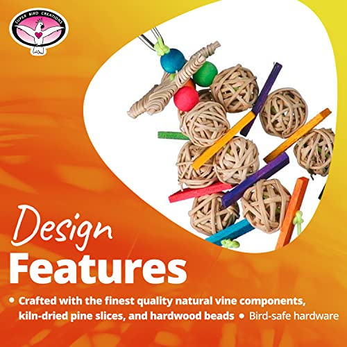 Super Bird Creations SB480 Starburst Bird Toy, Medium Bird Size, 10" x 4"