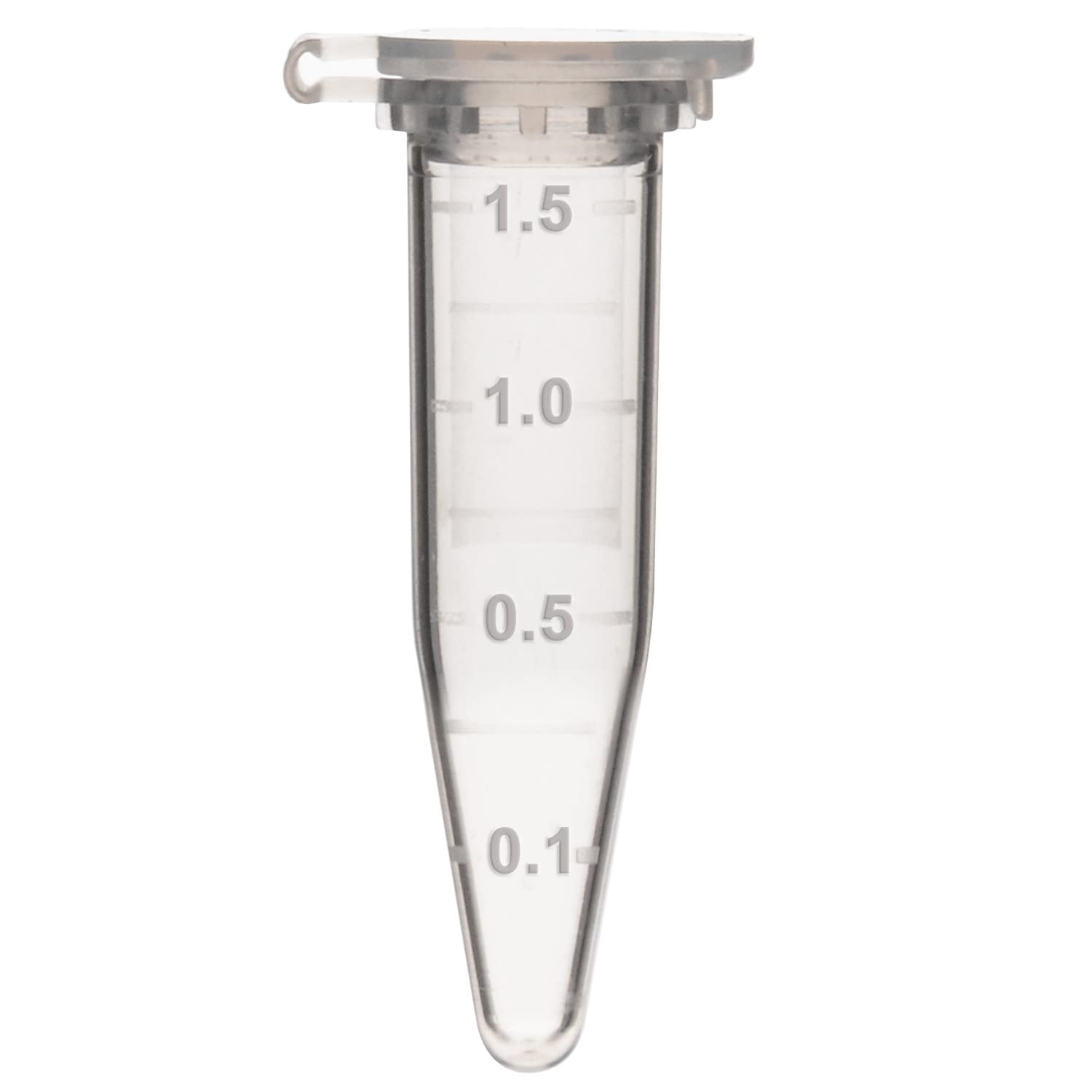 FunChem Microcentrifuge Tubes, Polypropylene Graduated Transparent Plastic Centrifuge Test Vials with Flat-Top Snap Cap, 1.5 mL, Pack of 500