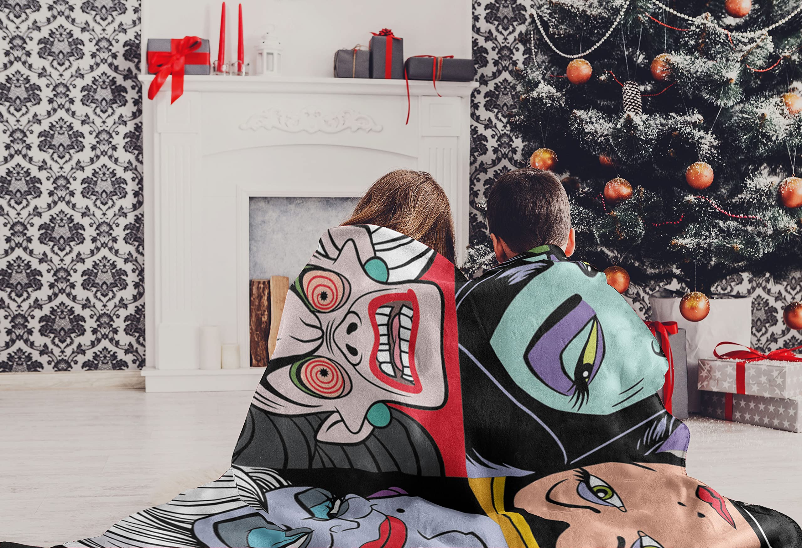 Northwest Disney Villains Micro Raschel Throw Blanket, 46" x 60", Portraits for Evil