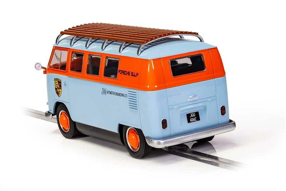 Scalextric Volkswagen T1B MicroBus ROFGO Gulf Van 1:32 Slot Race Car C4217, Orange & Light Blue