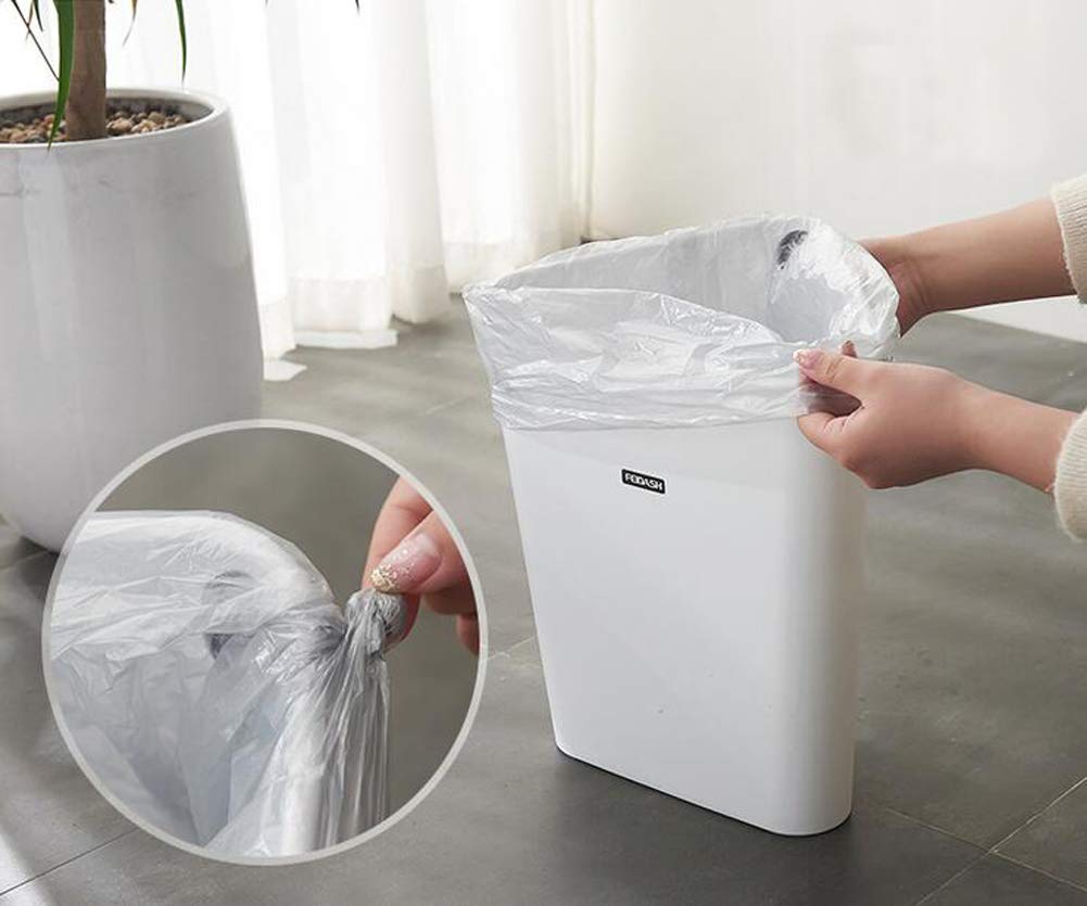Happiness Decoration Plastic Triangle Garbage Can Without Lid Home Office Bathroom Trash Can Waste Paper Basket Wastebasket for Narrow Spaces Recycling Bins (White) …