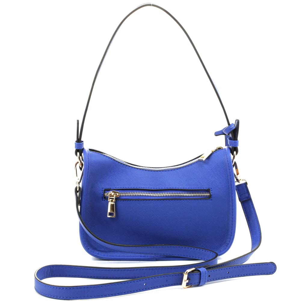Womens Girls Minimal Vintage Retro Small Vegan Leather Shoulder Bag Purse Wallet Set (zBlack)