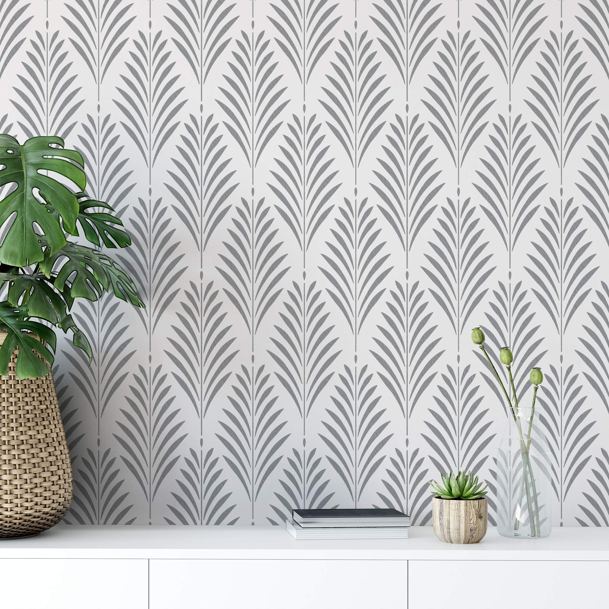 Fern Pattern Wall Stencil - Fern Wall Stencil, Stencils, Wall Stencil, Stencil for Painting - Wall Stencils for DIY Home Decor Projects