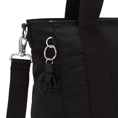 Kipling Women's Asseni Small Tote, Versatile Lightweight Purse, Nylon Shoulder Bag, Black Noir