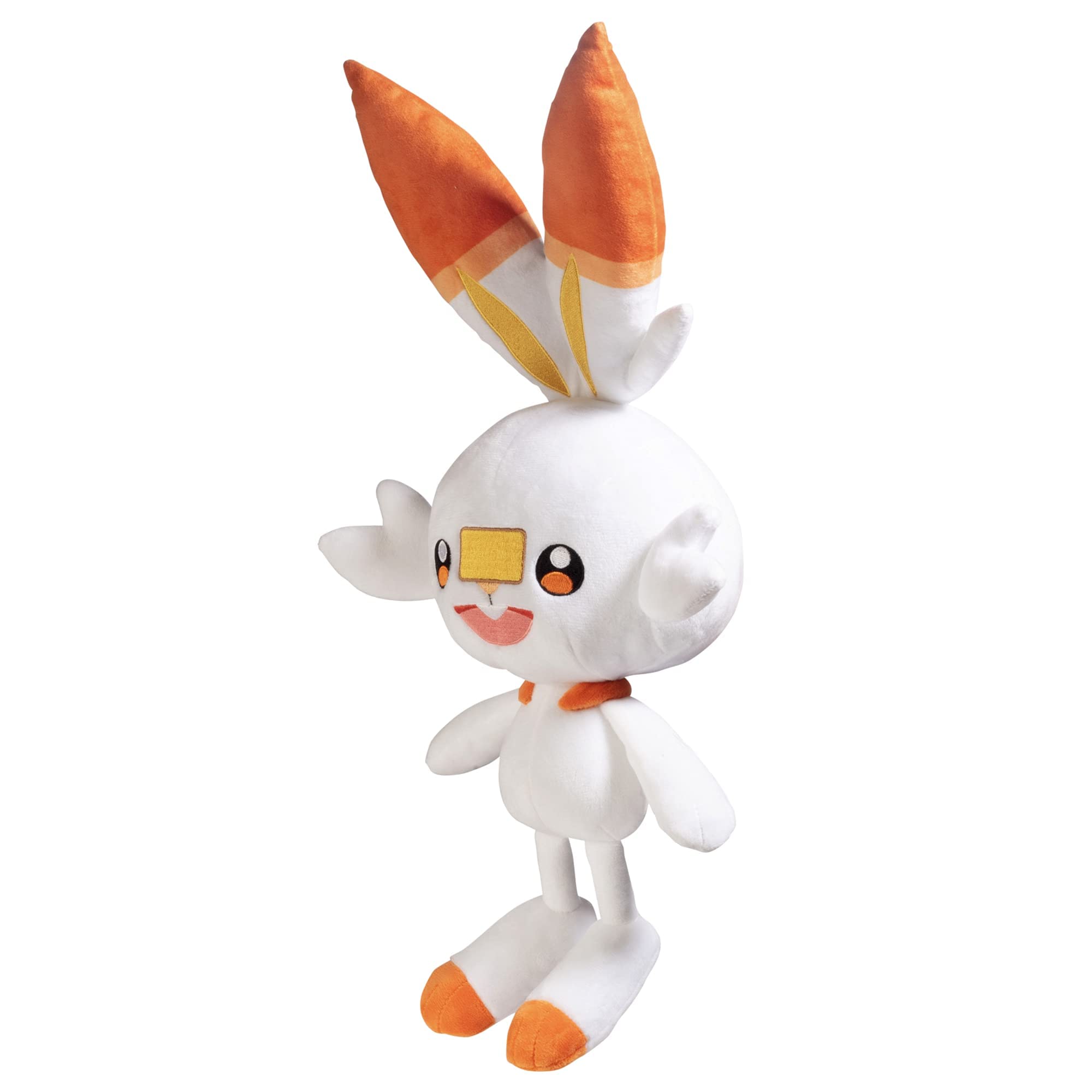 Pokemon 12" Large Scorbunny Plush - Sword & Shield Starter Figure - Officially Licensed - Authentic Soft Bunny Stuffed Animal Toy - Valentine's Day & Easter Basket Stuffer Gift for Kids, Boys, Girls
