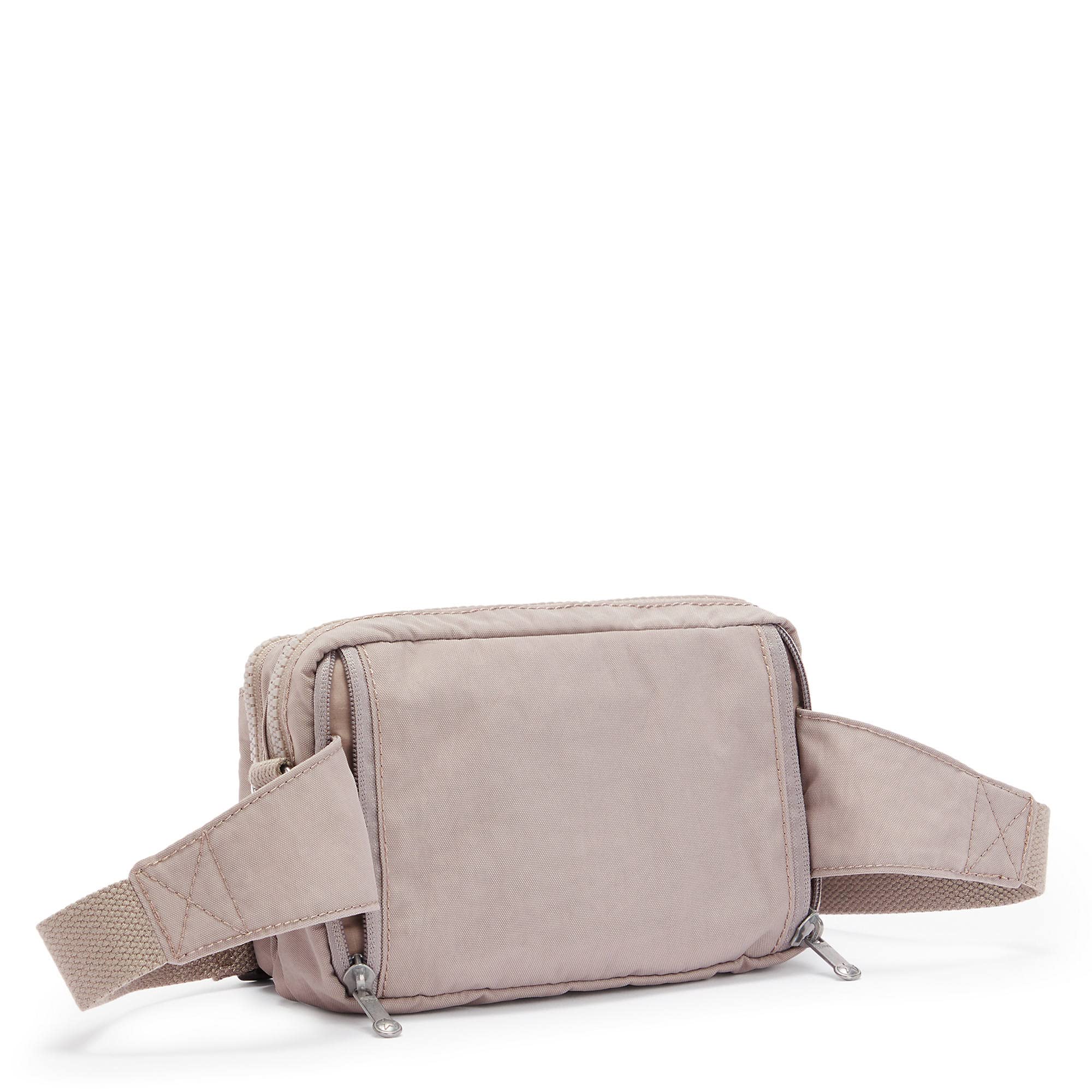 Kipling Womens Abanu Multi Bag, Lightweight, Adjustable Nylon Waist Pack With Multi-compartment Zip Pockets Covnertible Crossbody Bag, Grey Gris, Small US