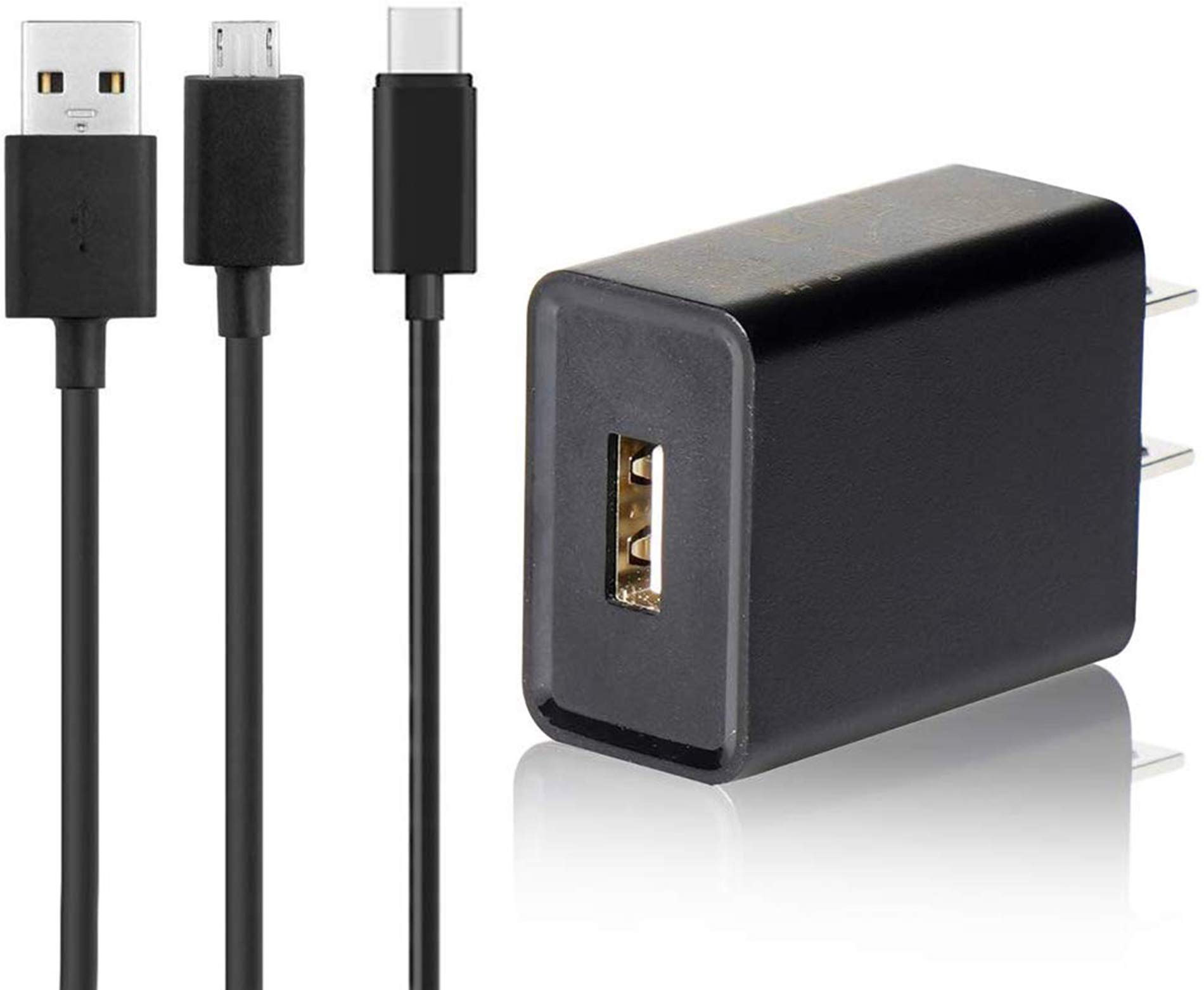Charger for Kindle Fire with 5Ft USB-C and Micro Cable Intended for Amazon Fire HD 7 8 10,Kids Edition,Fire HD 7 8 10 Plus,Kids Pro,Kindle Fire HD HDX 6 7 8.9,Kindle 2-12,Paperwhite,Oasis