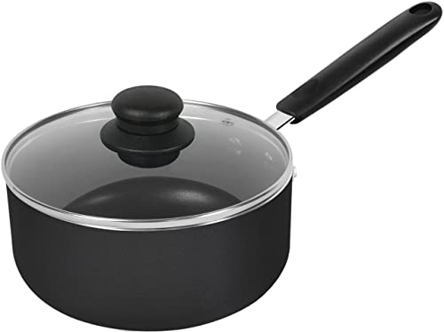 Clover Supply Co. Nonstick Saucepan Set with Lids Pots - Multipurpose Use for Home Kitchen or Restaurant - Glass Lids - 1 Quart and 2 Quart