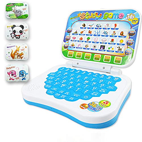 Gigicloud Electronic Learning Board,Multifunction Language Learning Machine Kids Laptop Toy Early Educational Computer Tablet Reading Machine for Helping Toddlers Learn Letters and Numbers