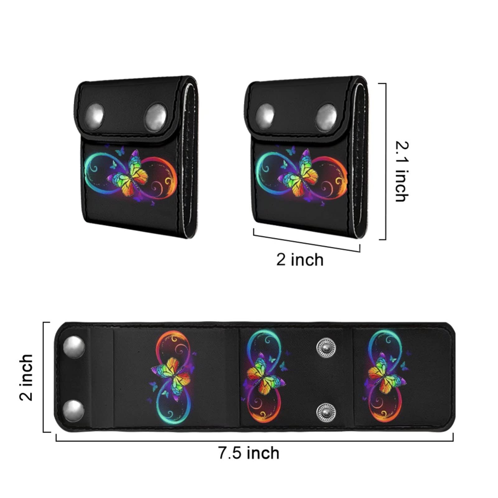 COEQINE Car Seatbelt Pads Adjuster for Kids, Adjustable Vehicle Safety Strap Protector Support Cushion,Women Men Safety Strap Protector Cover,Print Butterfly Black