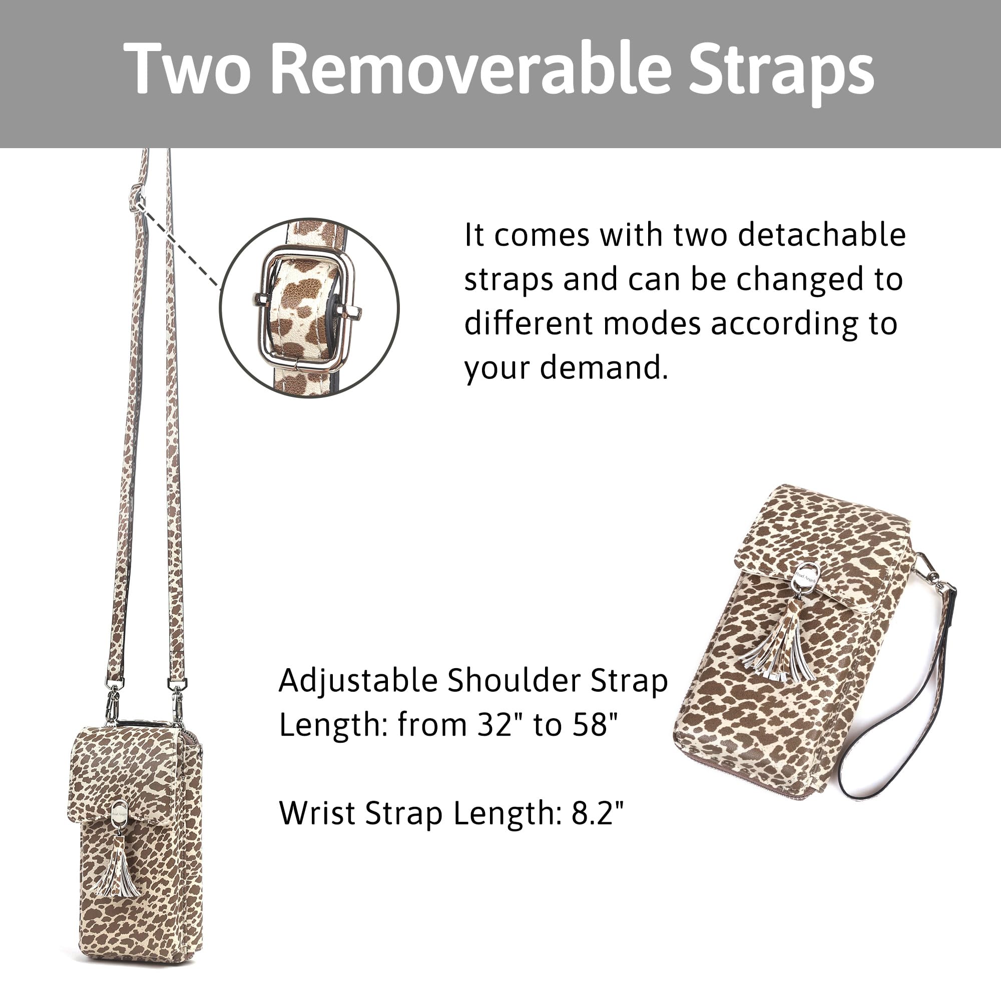 Pearl Angeli Small Crossbody Phone Bag RFID Women Wallet Cellphone Credit Card Purse with Adjustable Shoulder Strap