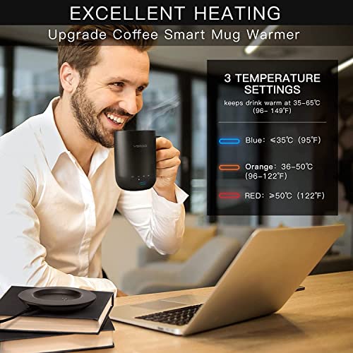 vsitoo S3pro Temperature Control Smart Mug 2 with Lid, Self Heating Coffee Mug 14 oz, 90 Min Battery Life - APP & Manual Controlled Heated Coffee Mug - Improved Design - Gifts for Coffee Lovers