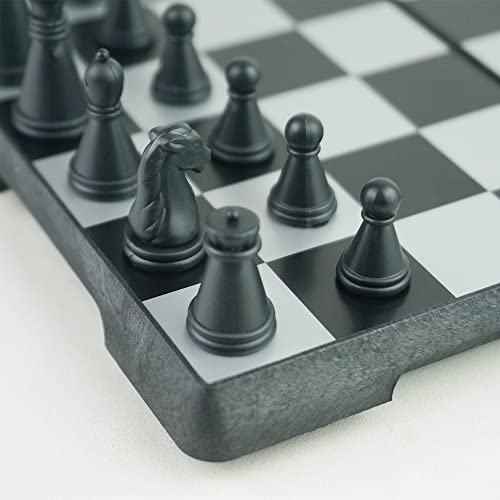 KOKOSUN Travel Magnetic Mini Chess Set-6.5'', Folding Chess Board Game, Educational Toys/Gift for Adults and Kids (Mini Set -Black Pieces)