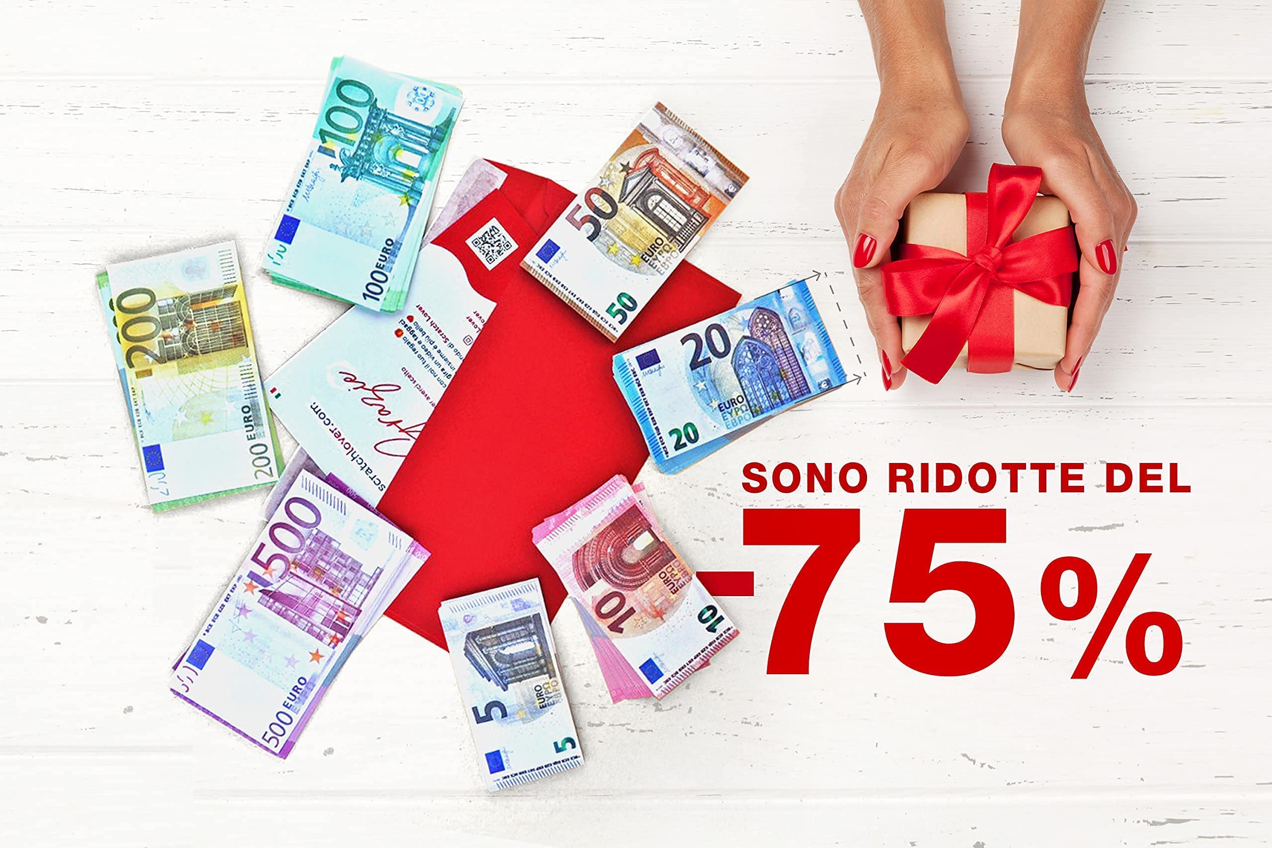 Scratch Cash Bundle Money to Play (Size Reduced to 75% Compared to The Real Ones) 175 Banknotes - 7 Stacks of Euro 25 x € 5, 10, 20, 50, 100, 200 and 500