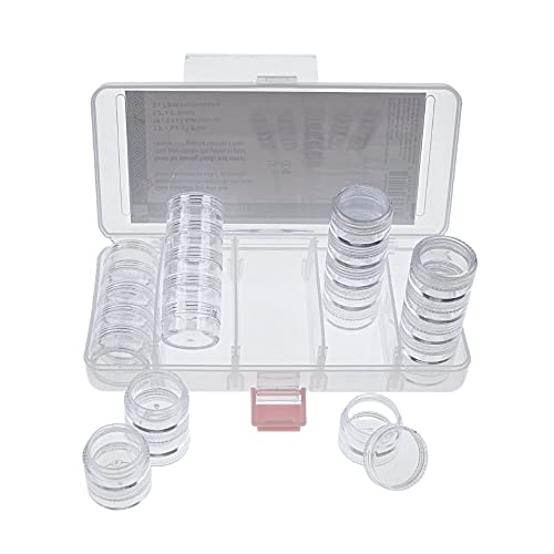 Craft County Clear Organizer Box with 5 Sets of Five Stackable Jars with Lid β 31 Pieces β Great for Diamond Art, Beads, Findings, Saving Space, and More!
