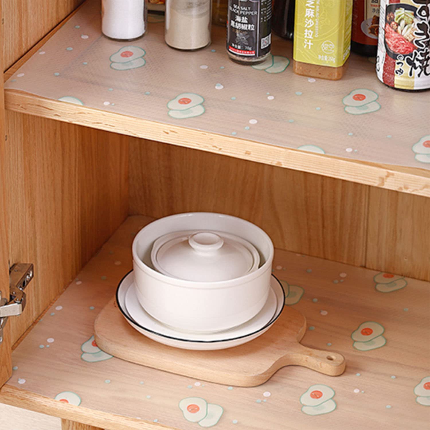 CHANMOL Shelf Liner, Washable Non-Slip EVA Refrigerator Liner, for Fridge Shelf Cabinet Drawer Dresser (Lemon, 17.7" x 78.7")