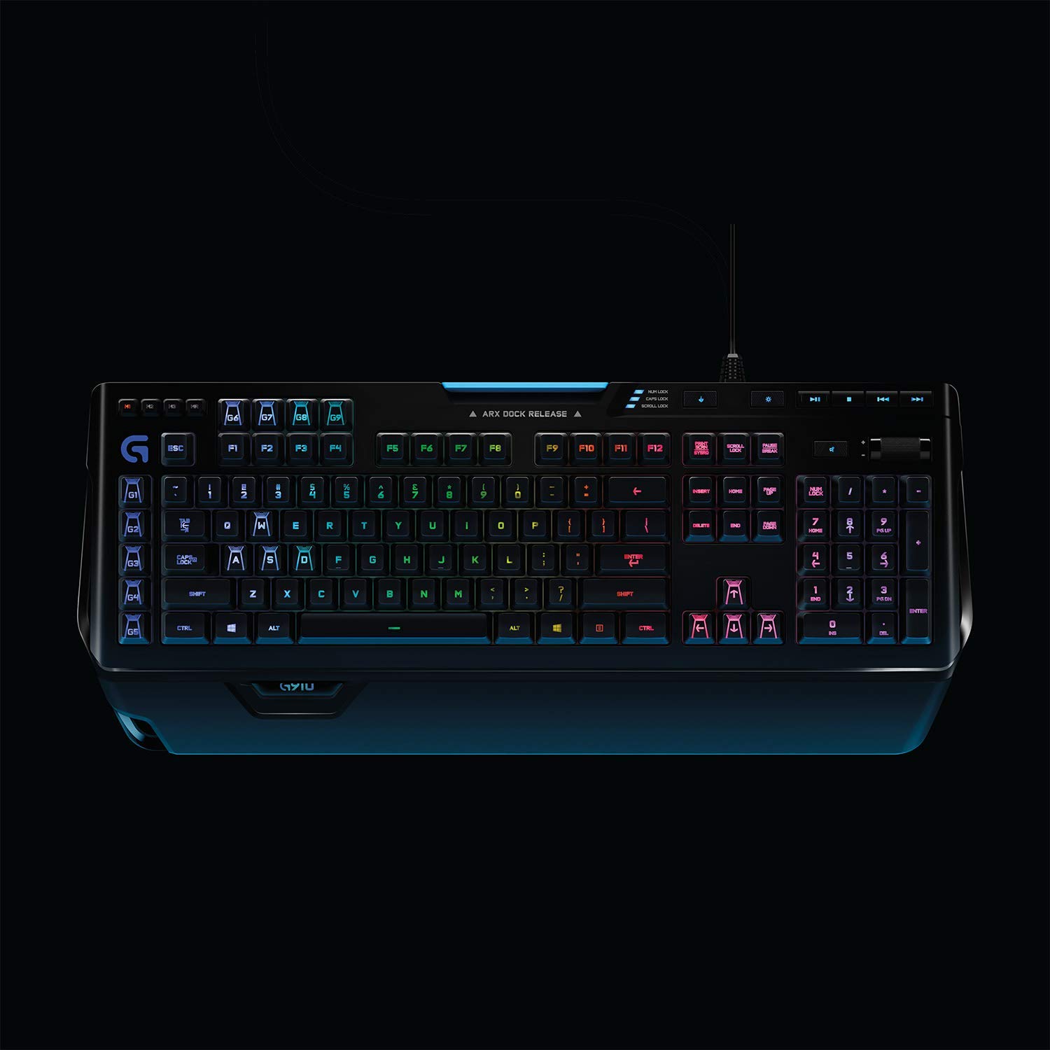 Logitech G910 Orion Spark RGB Illumination Mechanical Gaming Keyboard β 9 Programmable Buttons, Dedicated Media Controls with ARX Control App - Black (Renewed)