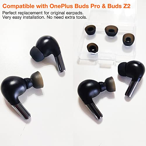 Eartips Replacement for OnePlus Buds Pro & OnePlus Buds Z2 Wireless Earbuds Ear Tip Earpad (Black)