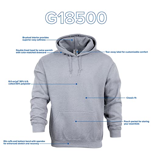 Gildan Adult Fleece Hoodie Sweatshirt, Style G18500, Multipack, Safety Pink (1-Pack), Small