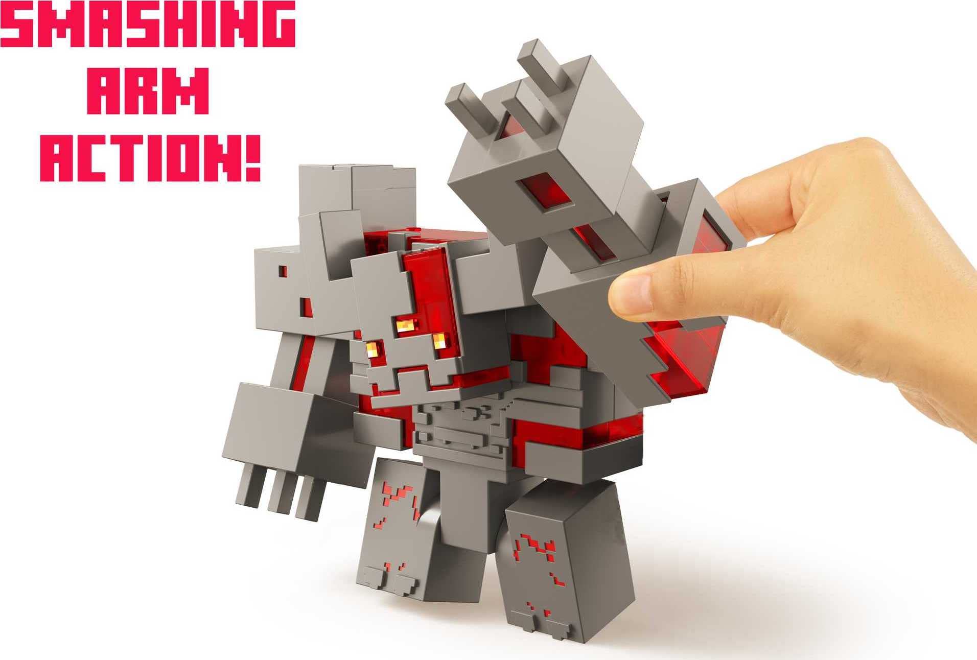 Minecraft Dungeons Redstone Monstrosity, Large Battle Figure (10-inch by 7.3-inch), Action and Adventure Toy Based on Video Game, Gift for Kids Age 6 and Older