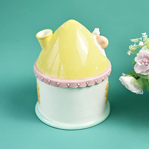 Didiseaon Bunny Decor Summer Decor Cool Hamster House Hideout Ceramics Mushroom Shape Cute Small Animal Pet Squirrel Hedgehog Chinchilla Hamster Cage Accessories Bunny Decor Summer Decor