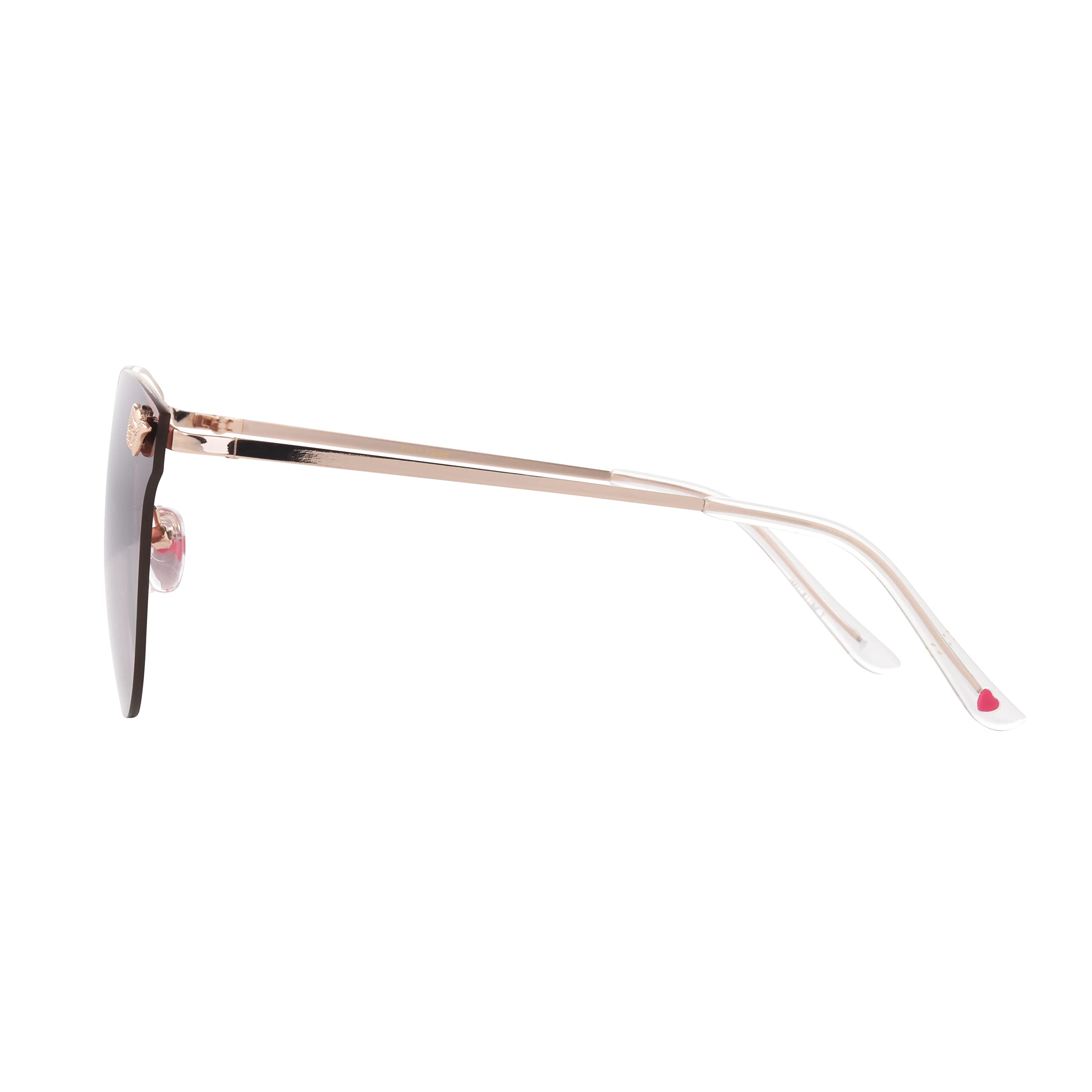 Betsey Johnson Women's Flirty Sunglasses Round, Rose Gold, 64mm