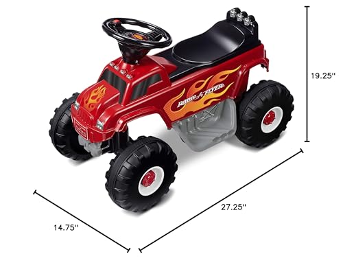 Radio Flyer Monster Truck with Lights & Sounds, 6 Volt Battery Powered Electric Car, Toddler Ride On Toy for Ages 1.5+, Large